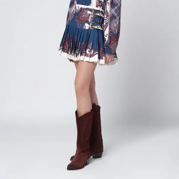 Farm Rio Arabesque Pleated Mini Skirt