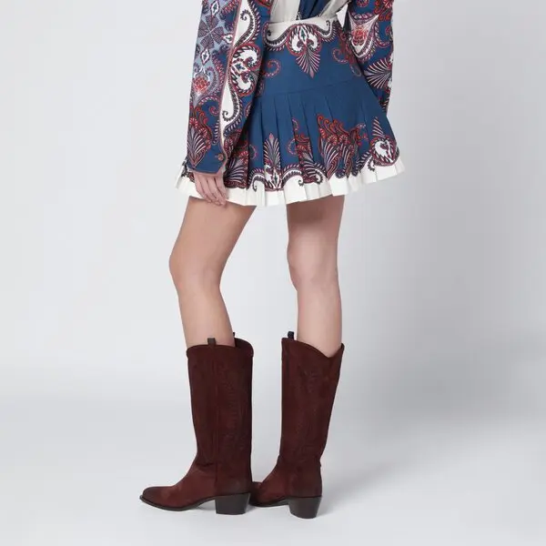 Farm Rio Arabesque Pleated Mini Skirt