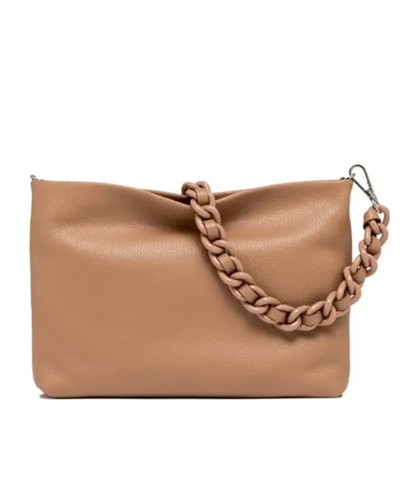 GIANNI CHIARINI Firenze Medium Brenda Chain Shoulder Bag - Clay