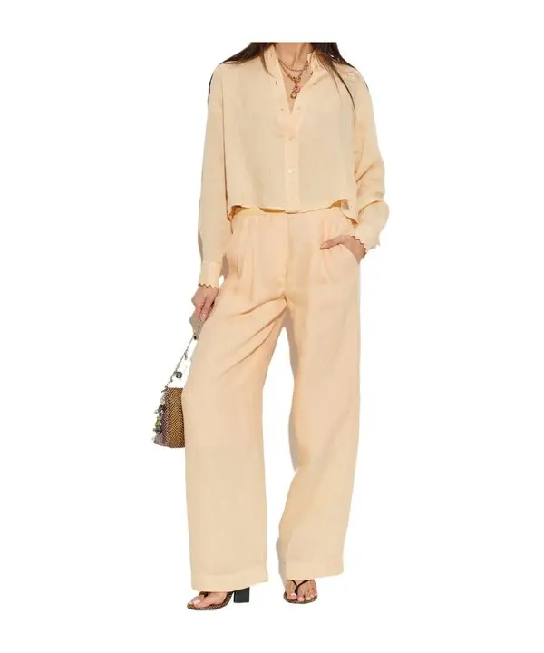 FORTE_FORTE Pleated Casual Pants - Orange