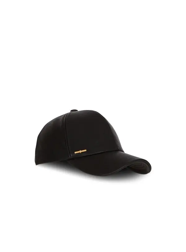 Balmain Lambskin Cap With Engraved Buckle