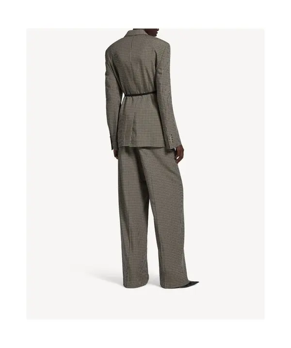 Balenciaga Checked Wrap Tailored Jacket - Gray