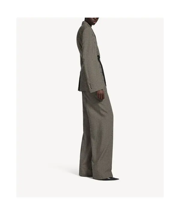 Balenciaga Checked Wrap Tailored Jacket - Gray