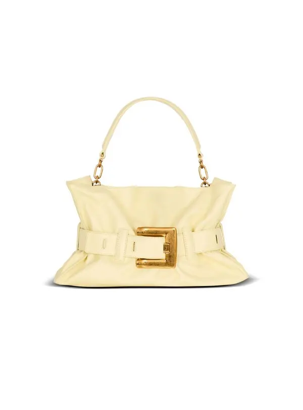 Balmain Medium Anthem Bag In Calfskin Leather - Yellow