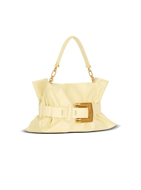 Balmain Medium Anthem Bag In Calfskin Leather - Yellow