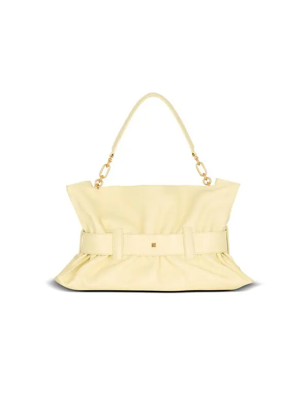 Balmain Medium Anthem Bag In Calfskin Leather - Yellow