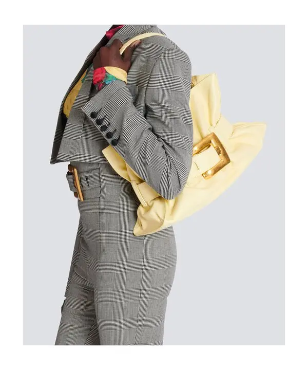 Balmain Medium Anthem Bag In Calfskin Leather - Yellow