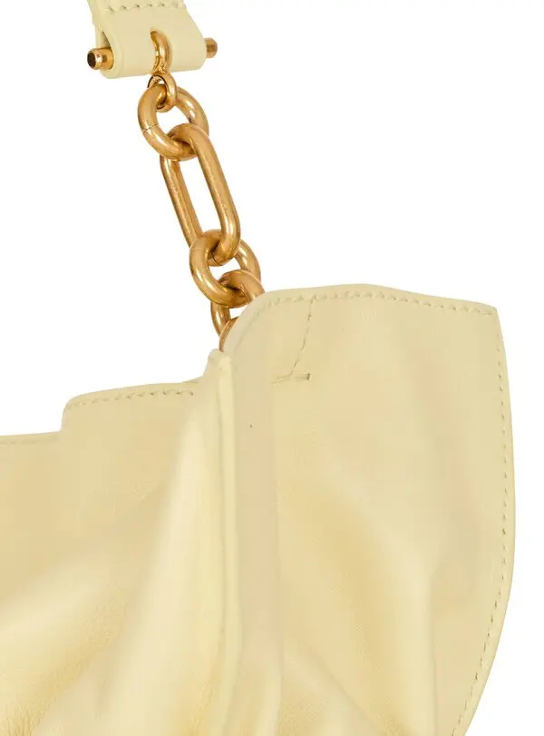 Balmain Medium Anthem Bag In Calfskin Leather - Yellow