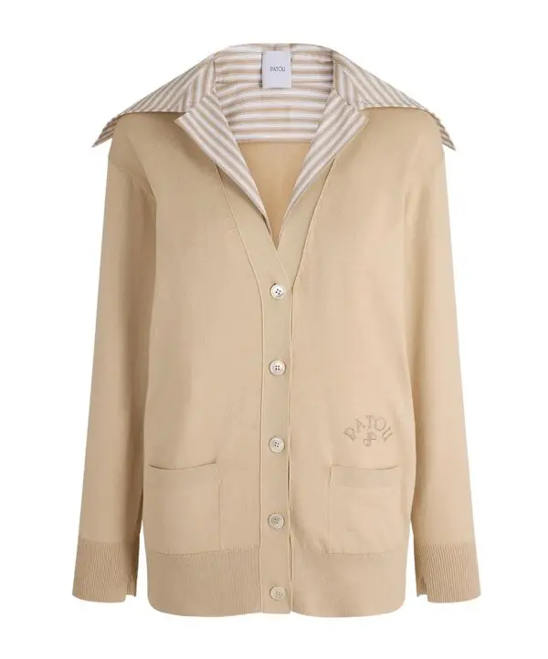 PATOU Cardigan With Striped Collar