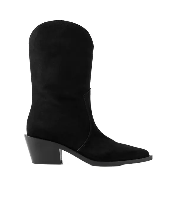 GIANVITO ROSSI Pointed Toe Block Heel Ankle Boots
