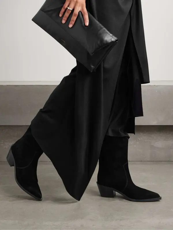 GIANVITO ROSSI Pointed Toe Block Heel Ankle Boots