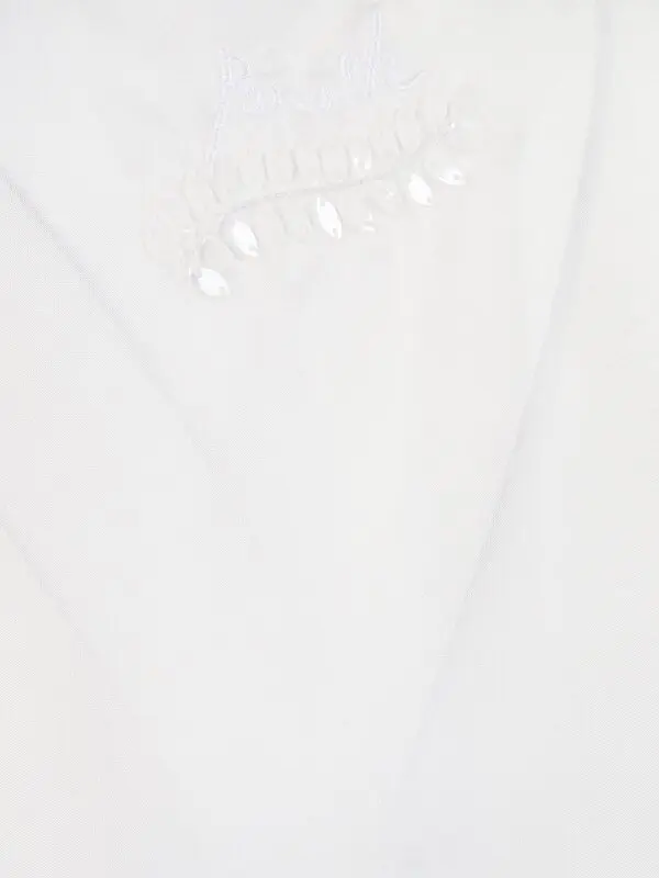 P.a.r.o.s.h Sequin Embellished Round Neck Blouse - White