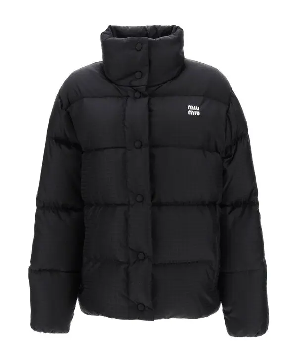 Miu Miu Allover Logo Padded Down Jacket