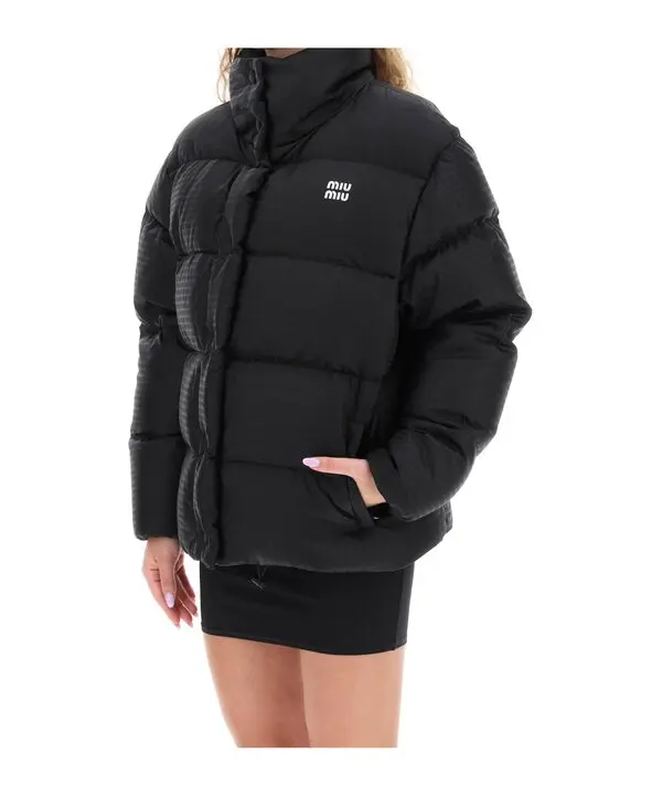 Miu Miu Allover Logo Padded Down Jacket