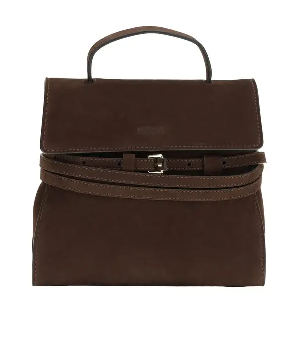 Moschino Tie Me Logo Embossed Tote Bag - Brown