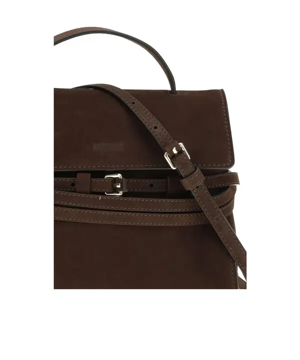 Moschino Tie Me Logo Embossed Tote Bag - Brown