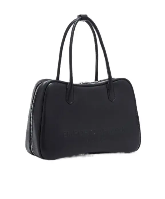 Emporio Armani Embossed Logo Leather Shoulder Bag