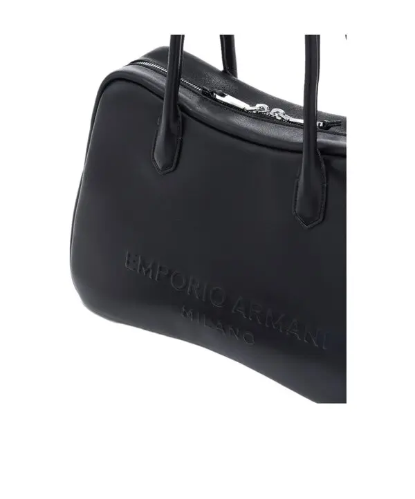 Emporio Armani Embossed Logo Leather Shoulder Bag