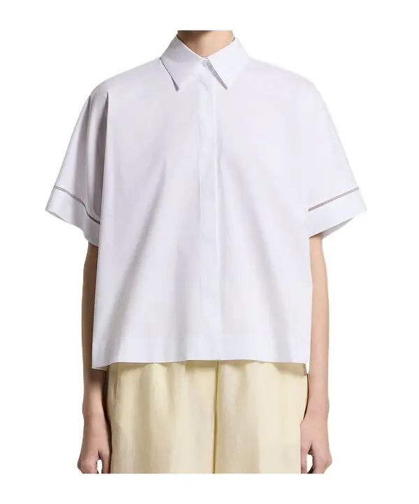 Peserico Embellished Short-sleeve Shirt - White