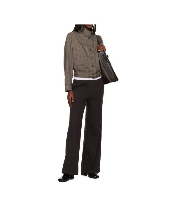 Our Legacy Ribbed Knit Pinstripe Wide-leg Trousers
