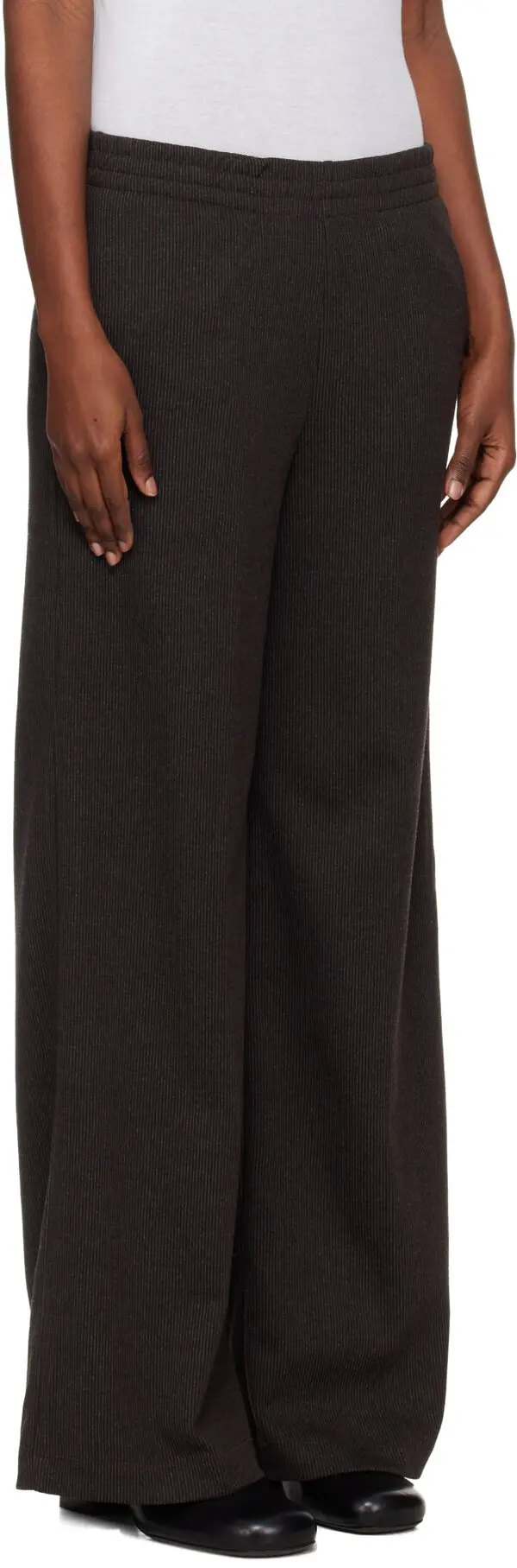 Our Legacy Ribbed Knit Pinstripe Wide-leg Trousers