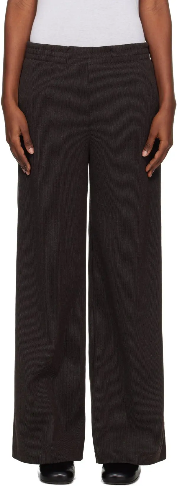 Our Legacy Ribbed Knit Pinstripe Wide-leg Trousers
