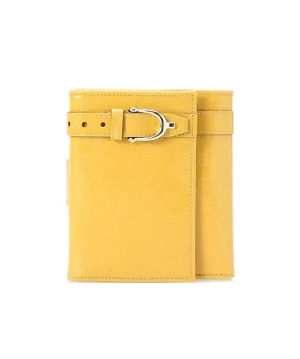 Gucci Double Folded Embossed Purse - Yellow