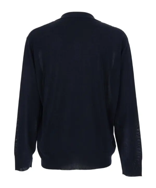 ROBERTO COLLINA Open Collar Knitted Top - Black