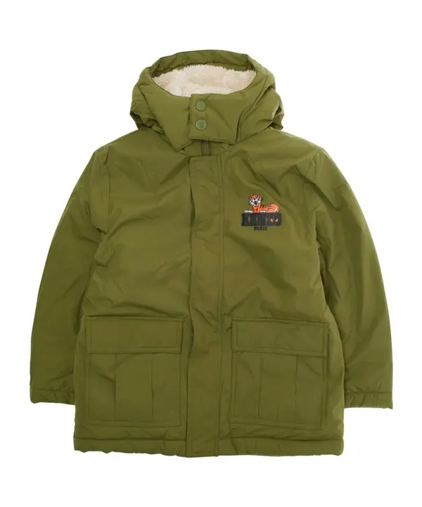 Kenzo Long-sleeved Hooded Jacket With Snap Closure