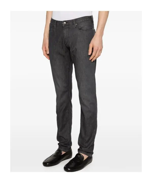 Emporio Armani Logo Plaque Jeans - Grey