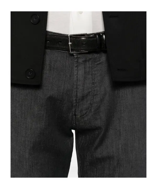 Emporio Armani Logo Plaque Jeans - Grey