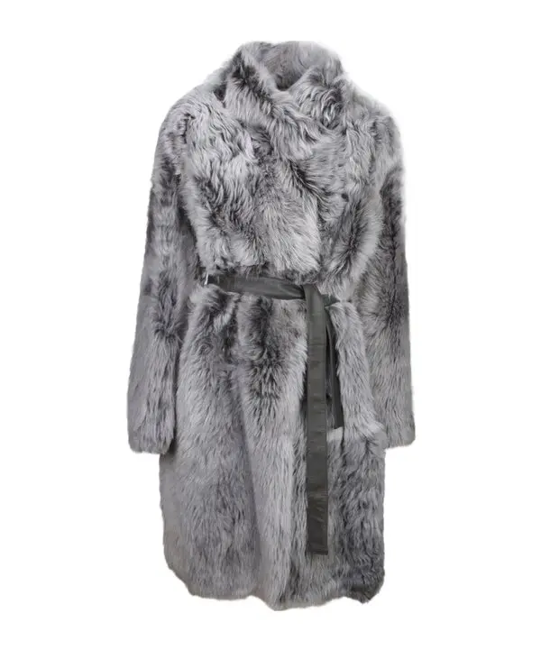 YVES SALOMON Shearling Belted Coat