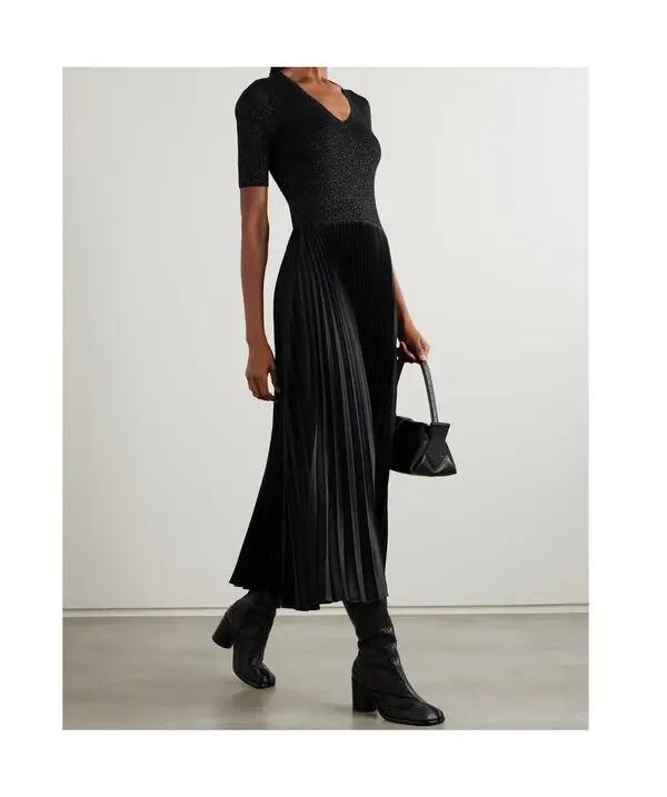 JOSEPH Short Sleeve Pleated Dress