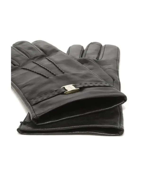 FERRAGAMO Logo Detail Leather Gloves