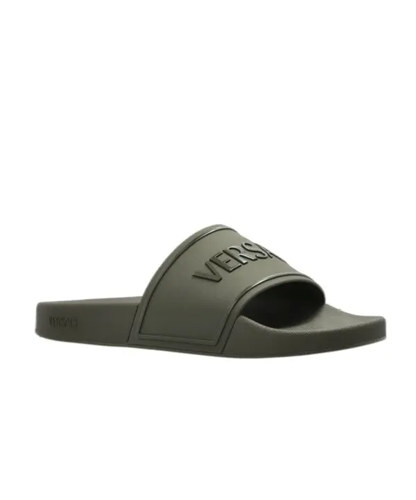Versace Logo Raised Open-toe Slides