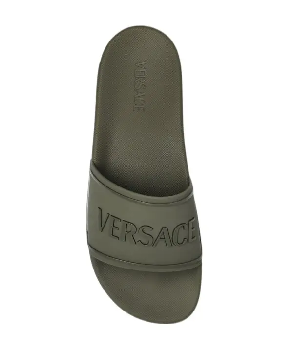 Versace Logo Raised Open-toe Slides