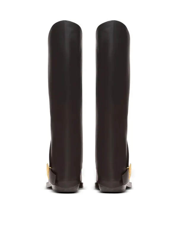 Balmain Twist Flat Leather Boots