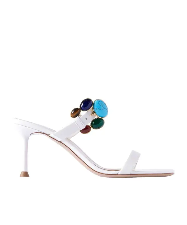 GIANVITO ROSSI Embellished Leather Stiletto Sandals