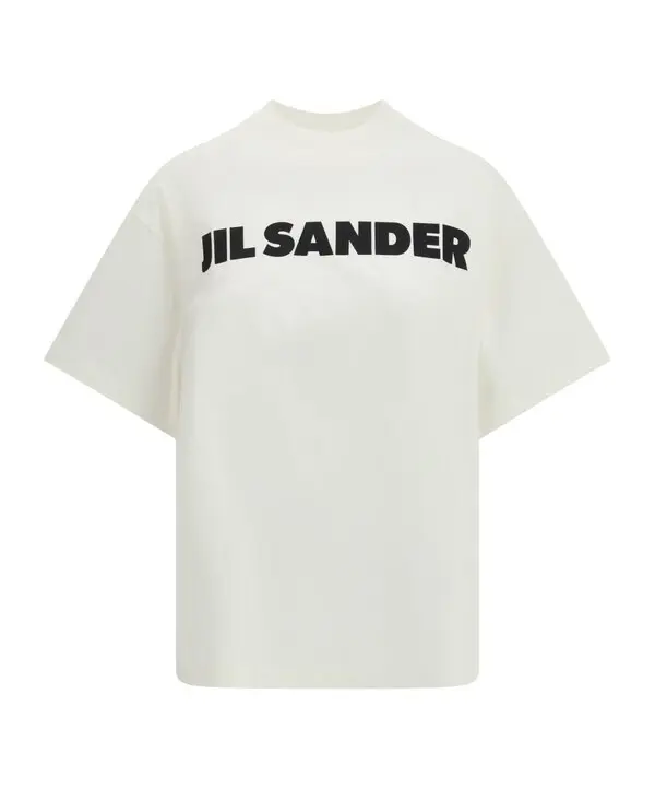 JIL SANDER Logo Printed Crewneck T-shirt - Cream