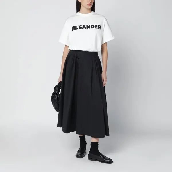 JIL SANDER Logo Printed Crewneck T-shirt - Cream