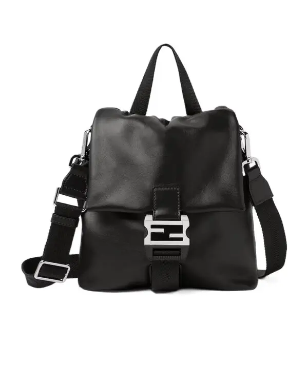 Fendi Flux Crossbody Bag With Buckle Detail - Black