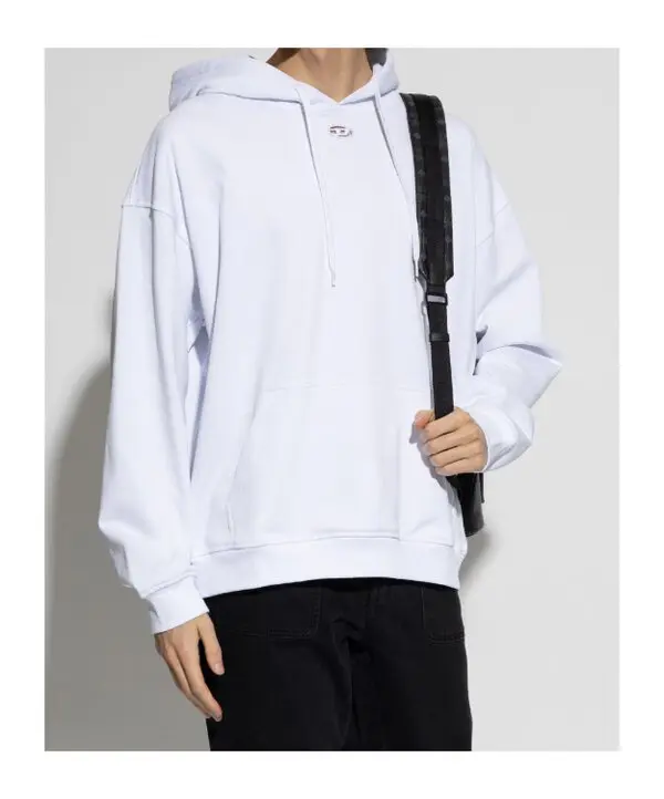 DIESEL® Long-sleeved Hooded Sweatshirt - White