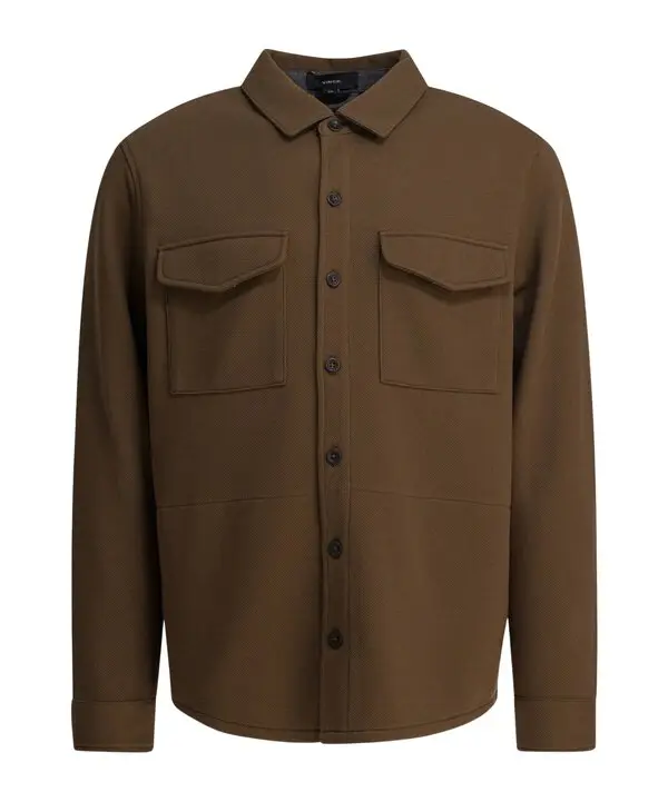 Vince Double-knit Overshirt Jacket - Brown
