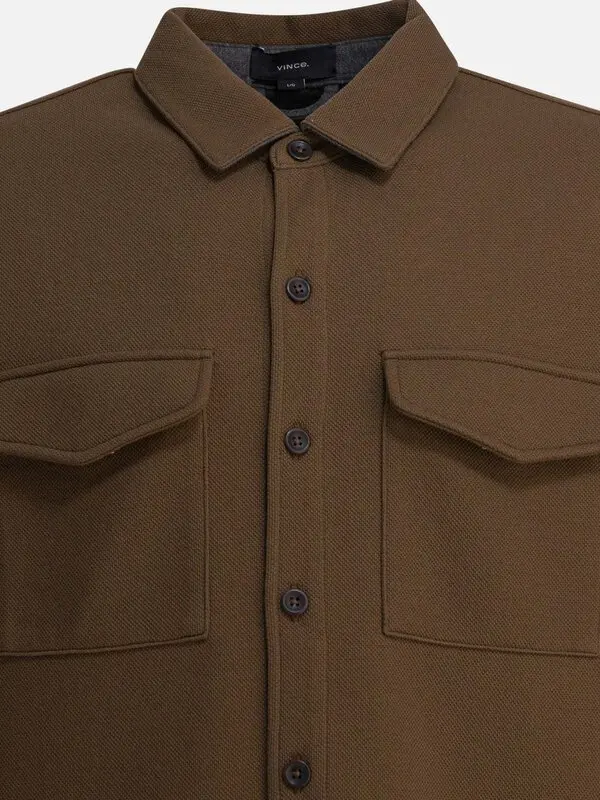 Vince Double-knit Overshirt Jacket - Brown