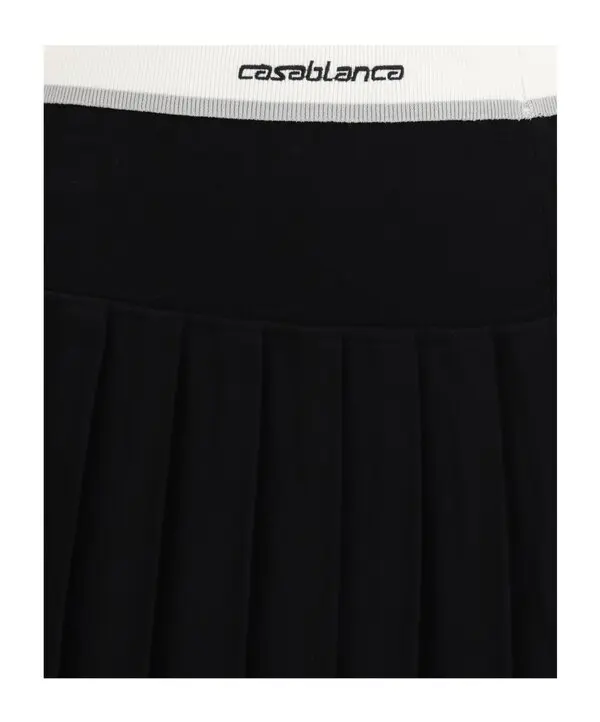 Casablanca Pleated Mini Skirt With Logo Waistband