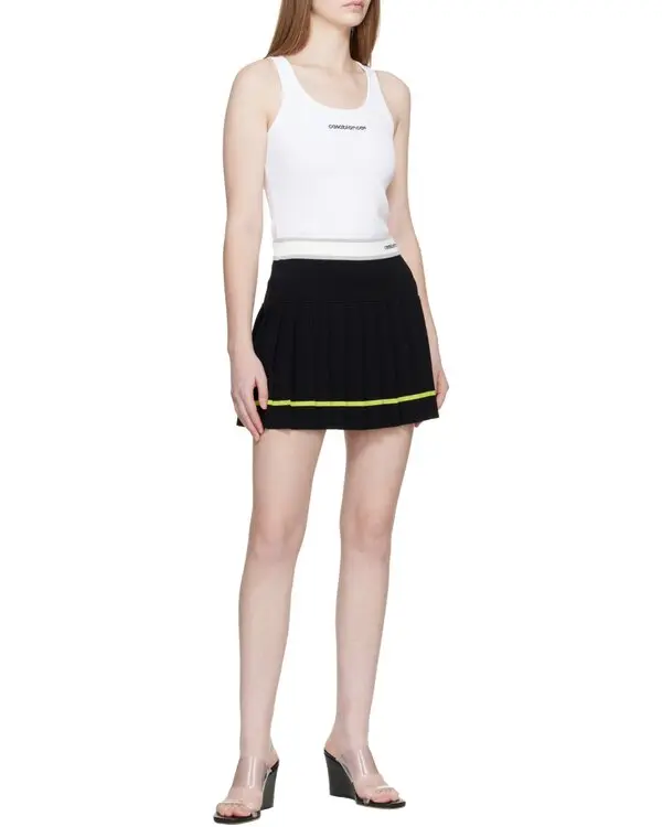 Casablanca Pleated Mini Skirt With Logo Waistband