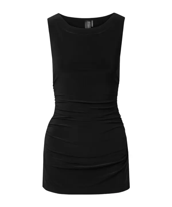 Norma Kamali Sleeveless Shirred Minidress