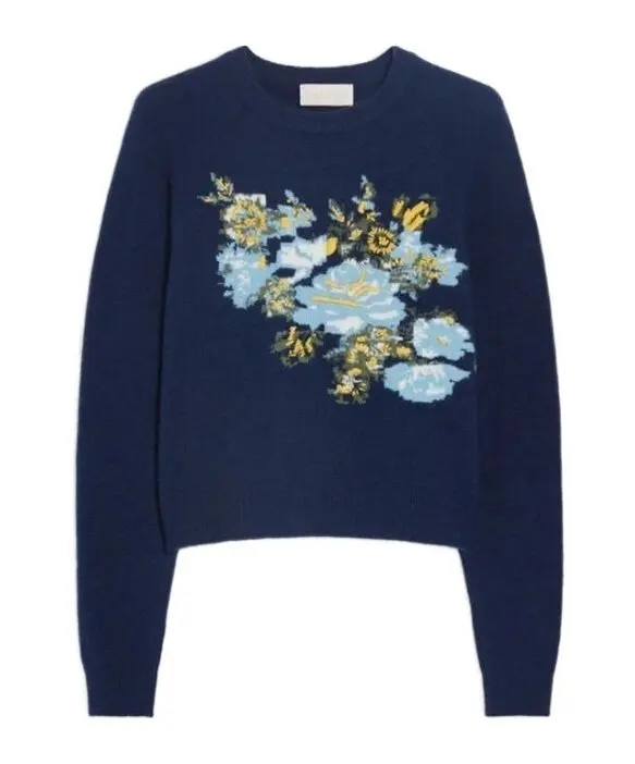 IBLUES Floral Embroidered Crew Neck Sweater