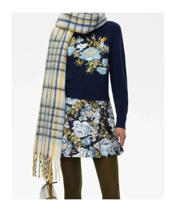 IBLUES Floral Embroidered Crew Neck Sweater