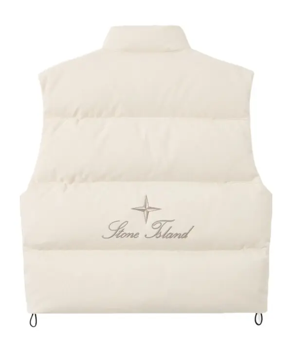 Stone Island Down Vest With Pockets - Ivory